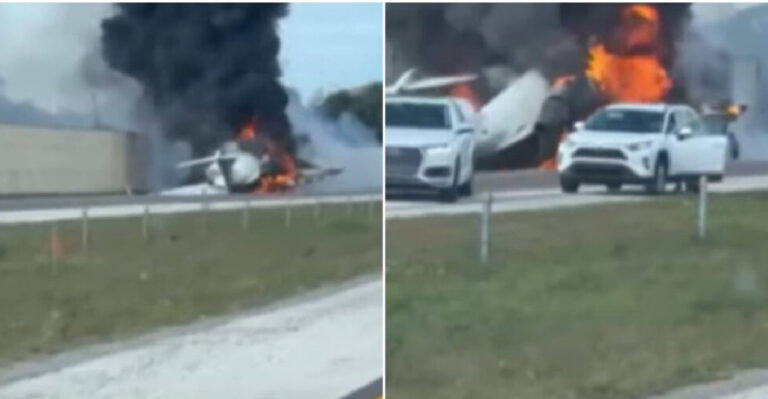 ¡EMERGENCIA EN LA VÍA! Avión se estrella en la autopista I-75 rumbo a ...