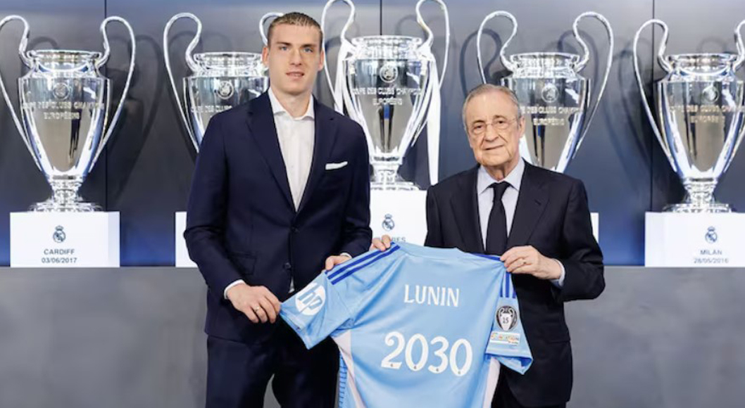 ¡HASTA EL 2030! El Real Madrid hace oficial la renovación de Lunin ...