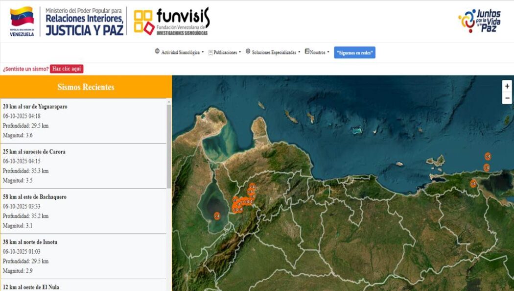 ¡REGISTRAN CINCO TEMBLORES ESTE JUEVES! La FUNVISIS reporta los ...
