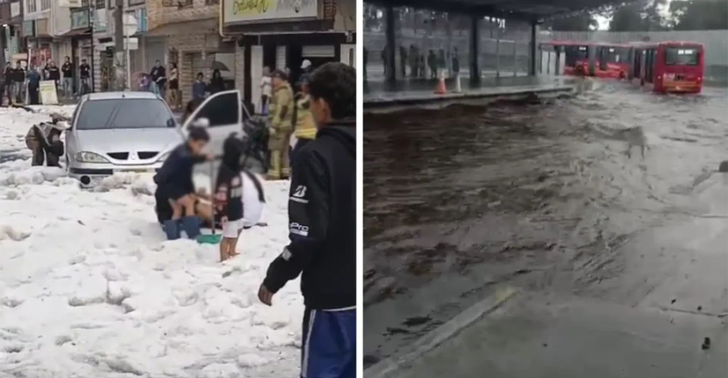 ¡CONDICIONES PELIGROSAS PARA LA MOVILIDAD! Impresionante granizada en ...